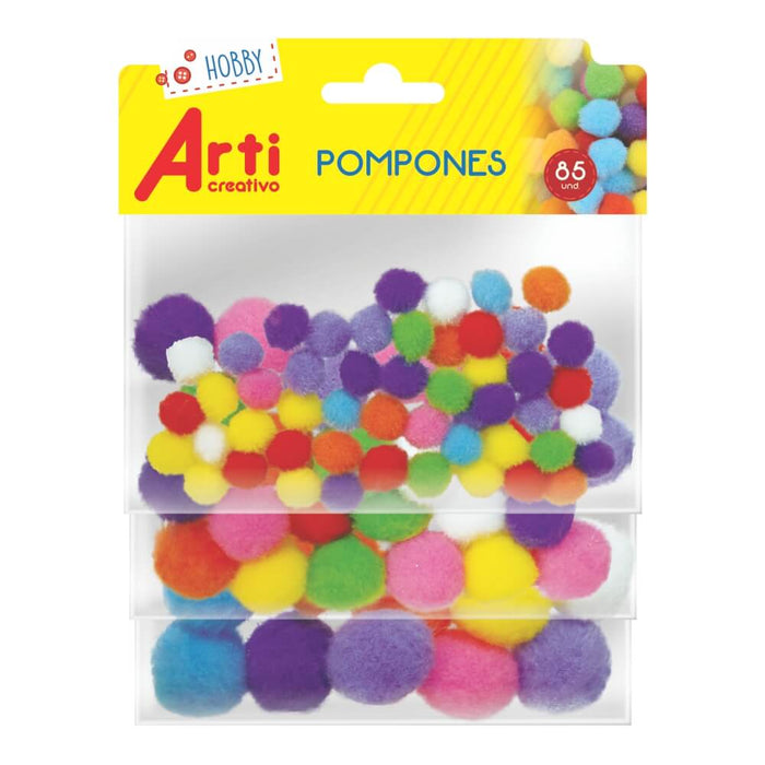 Pompones colores básicos x 85 unidades Arti Creativo